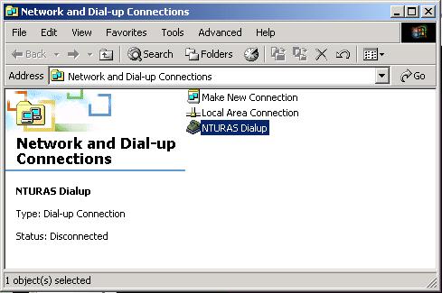 Launch the dial-up connection by clicking the icon